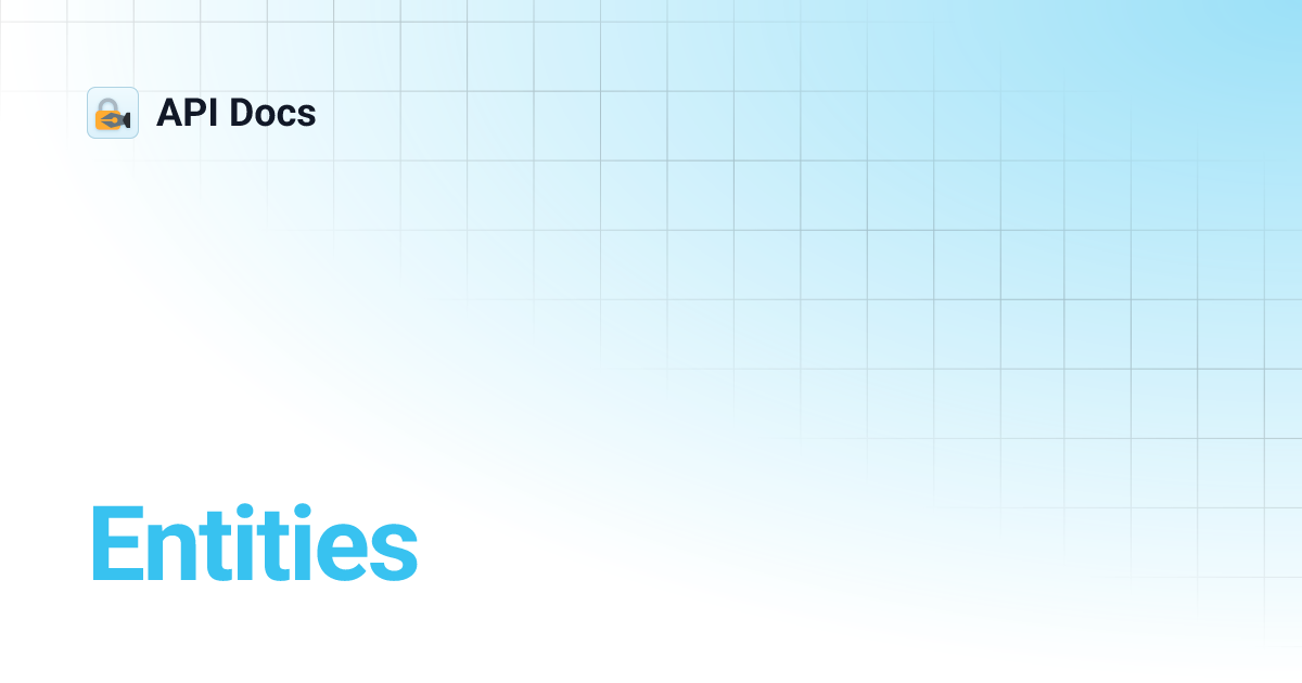 Entities | API Docs